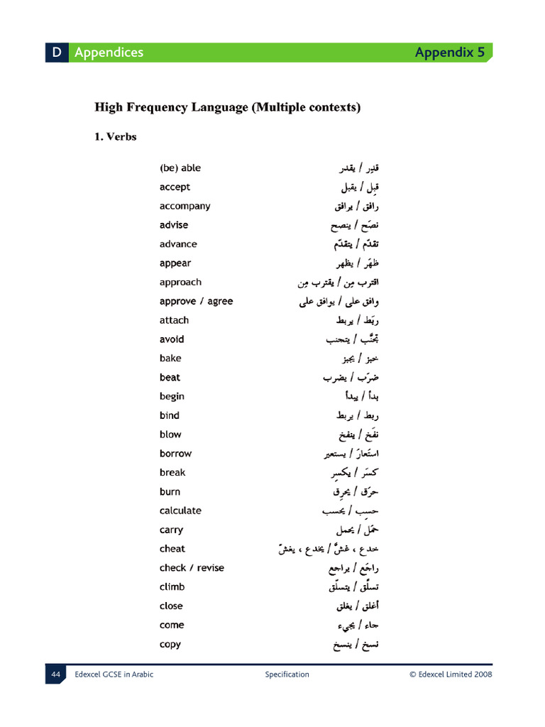 Arabic Vocab | PDF | Gastroenterology | Educational Organizations