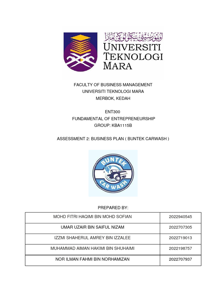 Ent300 Buntekcarwash Final | PDF | Expense | Business