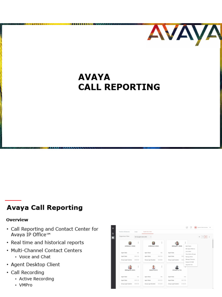 Avaya Call Reporting Overview and Features | PDF | Interactive Voice ...