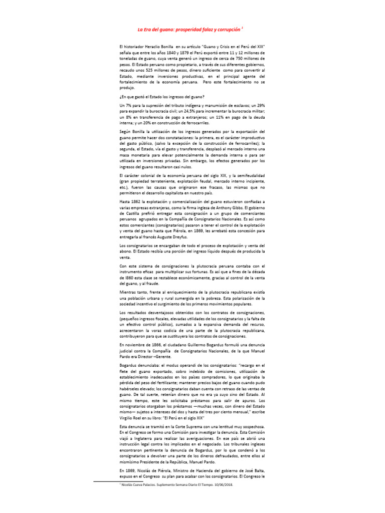 Guano y Corrupción | PDF | Perú