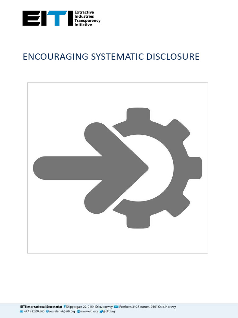 Encouraging Systematic Disclosure Paper - Cleaned | PDF | Governance ...