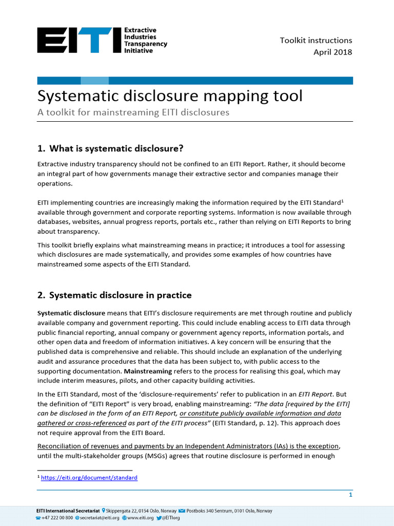 Systematic Disclosure Toolkit Instructions - Cleaned | PDF | Freedom Of ...