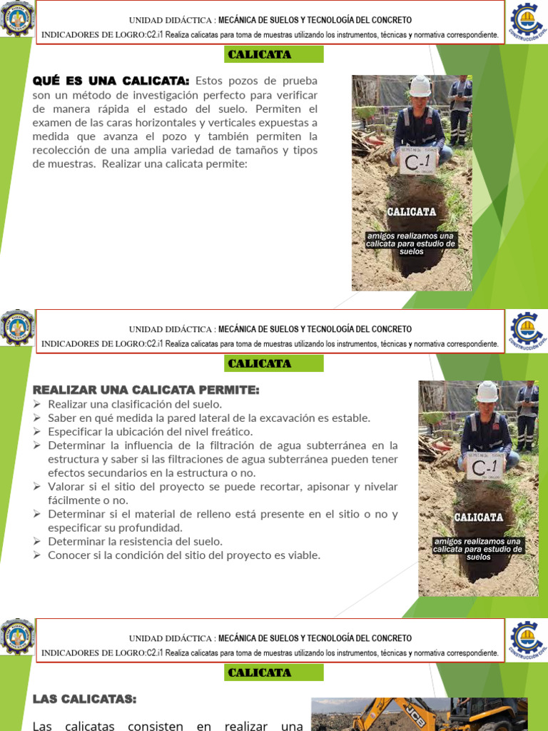 Guía de Calicatas en Mecánica de Suelos | PDF | Hormigón | Mecánica de ...
