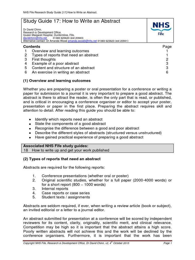 258 How To Write An Abstract | PDF | Abstract (Summary) | Cancer
