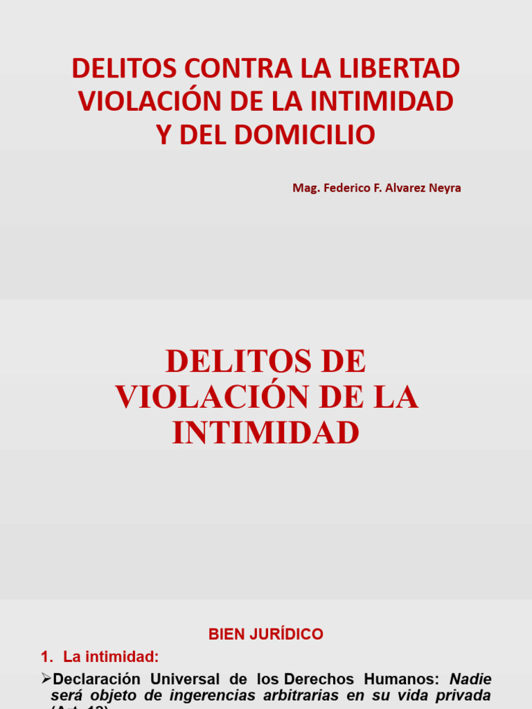 Unidad 5.2 - Delitos Contra La Libertad - Violación de Intimidad y de Domicilio | PDF | Castigos ...