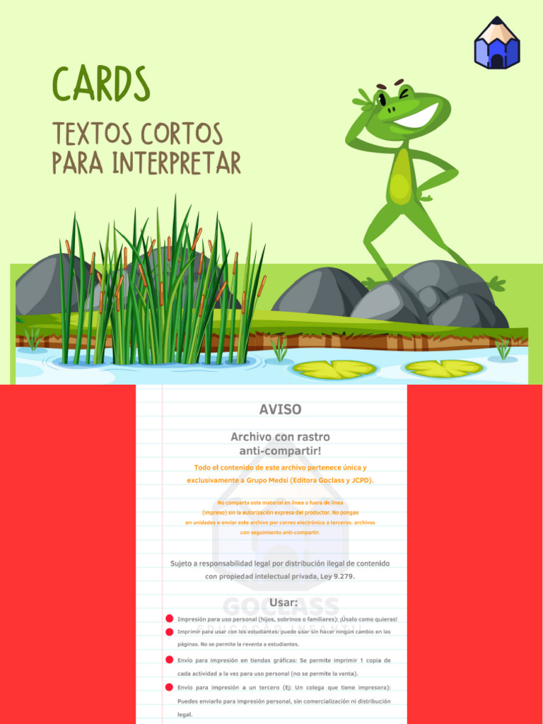 Bono 01 - Cards Textos Cortos para Interpretar | PDF