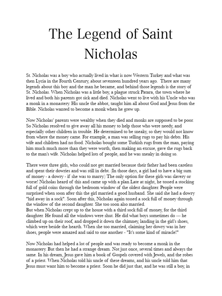 The Legend of Saint Nicholas | PDF | Jesus