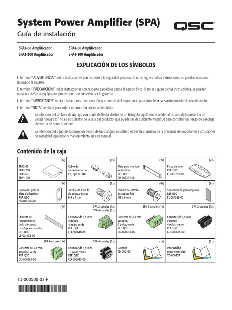 Q Amp Spa Series Usermanual Es | PDF | Ingenieria Eléctrica | Electricidad