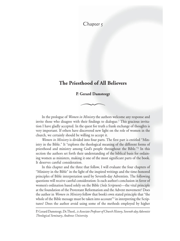 Priesthood of Believers | PDF | Jesus | Elder (Christianity)