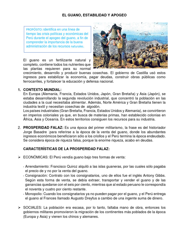 El Guano Estabilidad y Apogeo | PDF | Perú | América del Sur