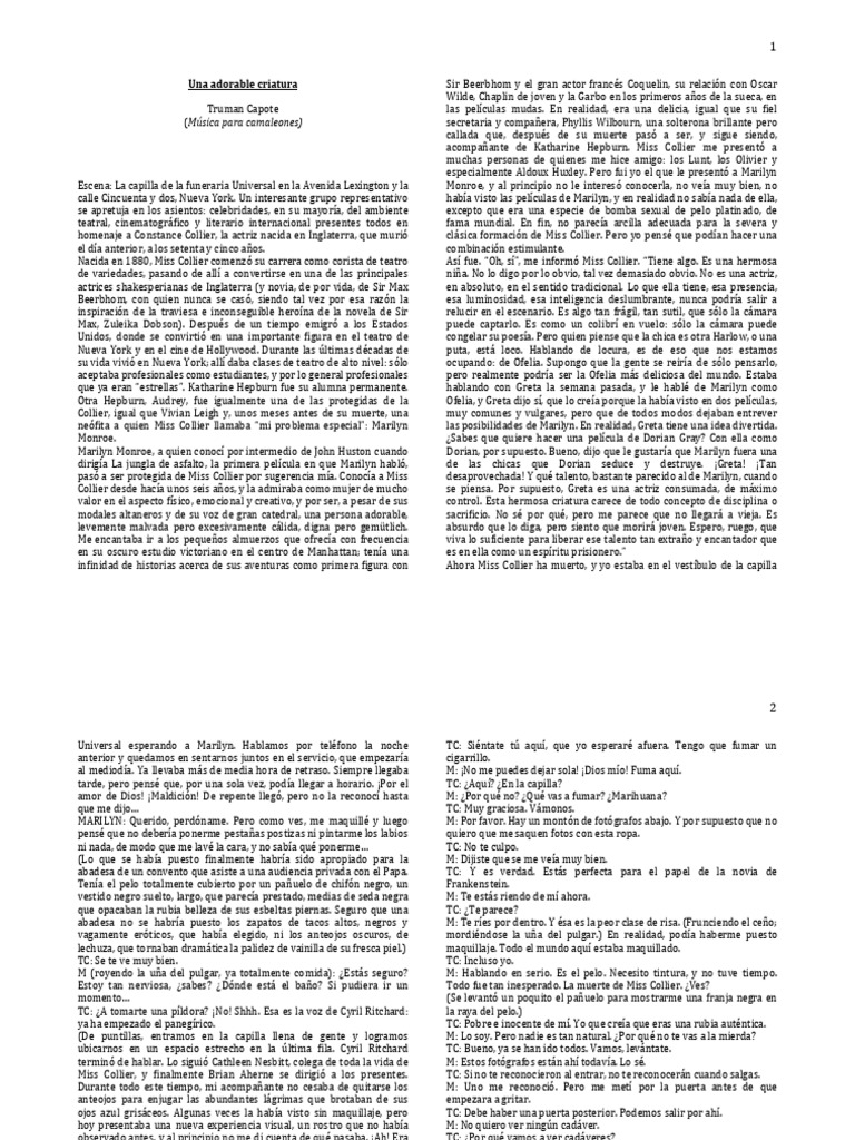 Capote Marilyn | PDF | Novela negra, policíaca y suspenso | Ficción general