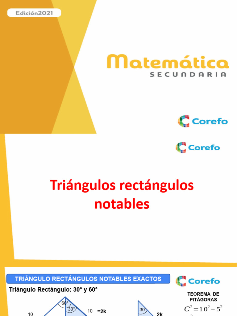 Triángulos Notables | PDF | Triángulo | Geometría Elemental