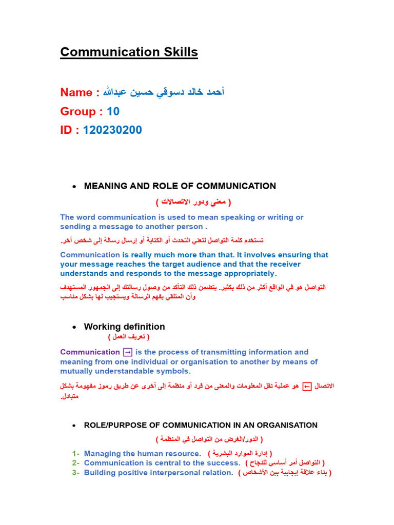 Communication Skills Chapter | PDF