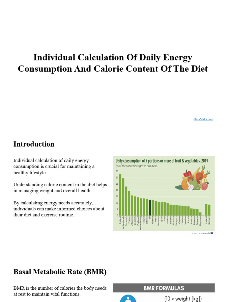 Individual Calculation of Daily Energy Consumption and Calorie Content ...