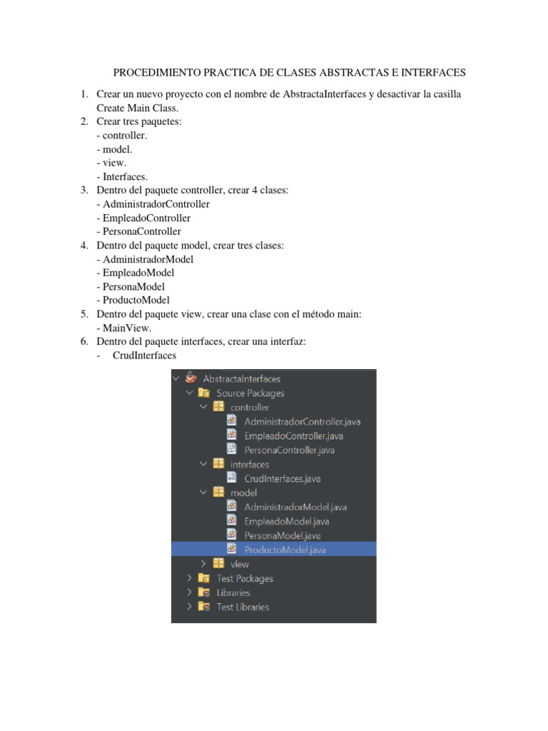 Procedimiento Practicas de Clases Abstractas e Interfaces | PDF | Negocios | Informática