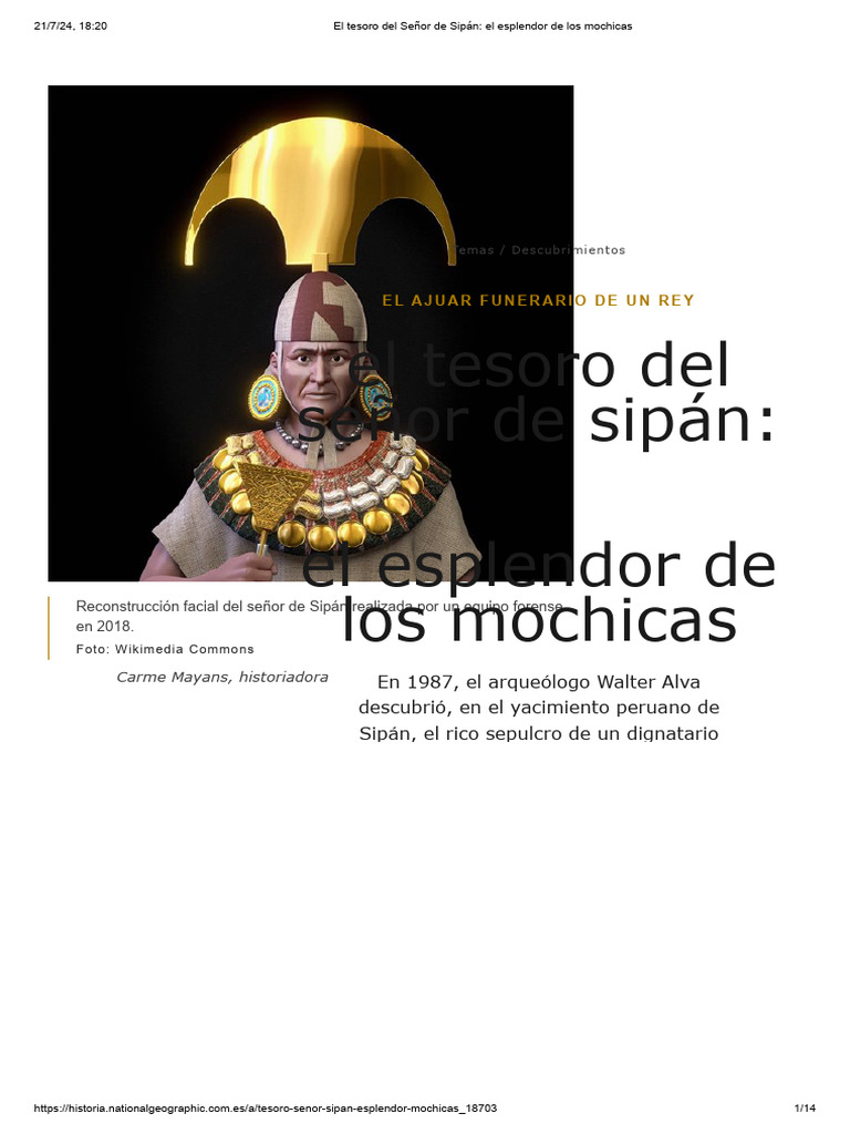 El Tesoro Del Señor de Sipán - El Esplendor de Los Mochicas | PDF ...
