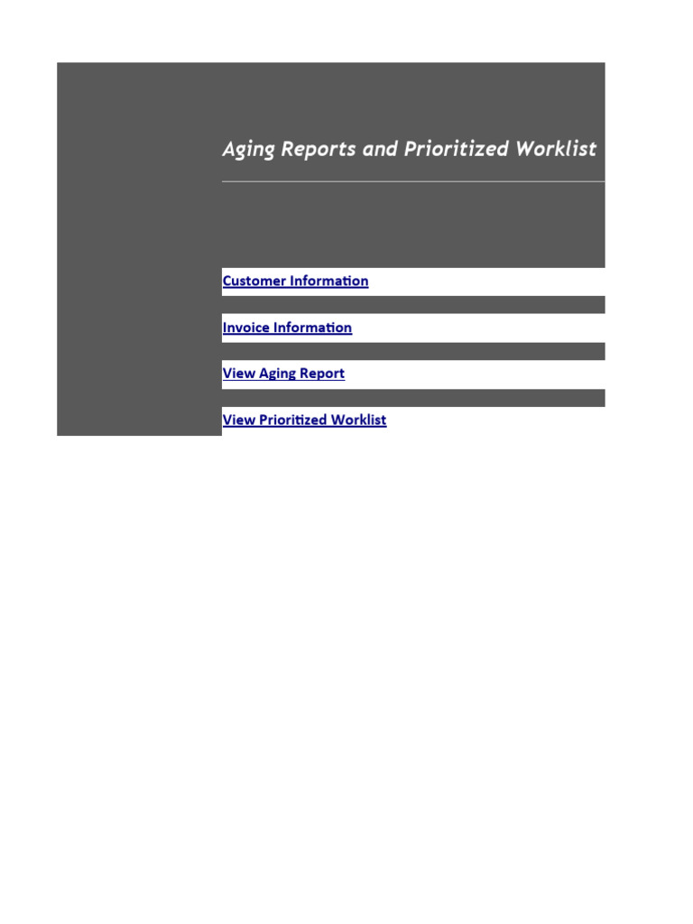 AR Excel Template Aging Report and Prioritized Worklist | PDF | Microsoft | Software