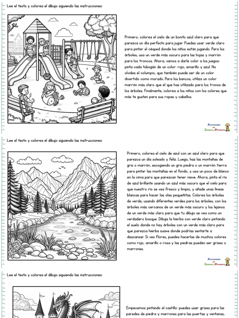 dibujos-con-textos-para-colorear | PDF | Color | Verde