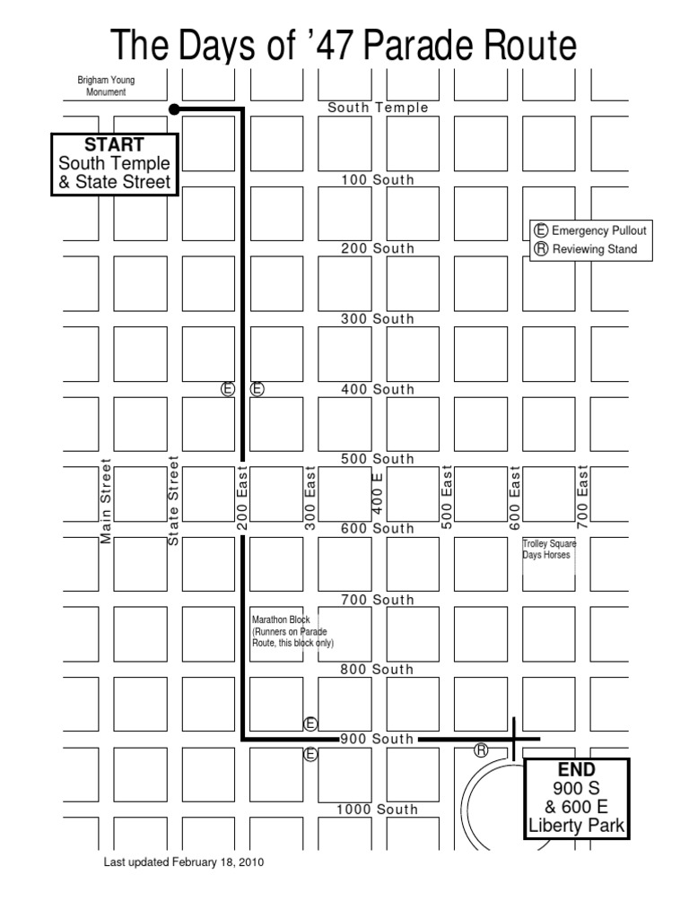 Days of '47 Route For July 24, 2024 | PDF | Marathon Running