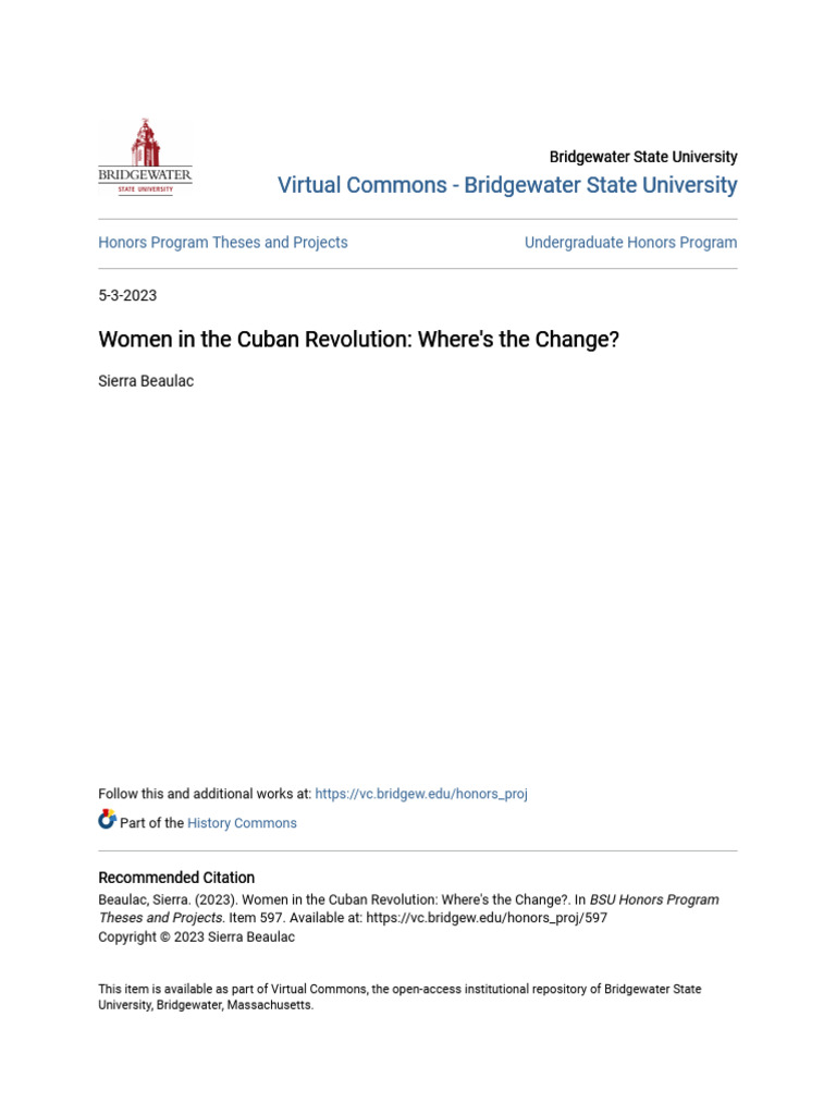 Women in The Cuban Revolution - Wheres The Change | PDF | Cuba | Fidel ...