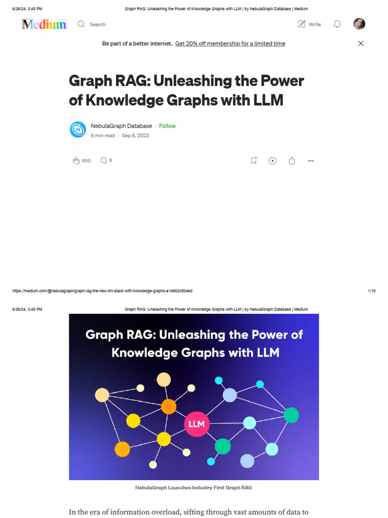 Graph RAG - Unleashing The Power of Knowledge Graphs With LLM - by NebulaGraph Database - Medium ...