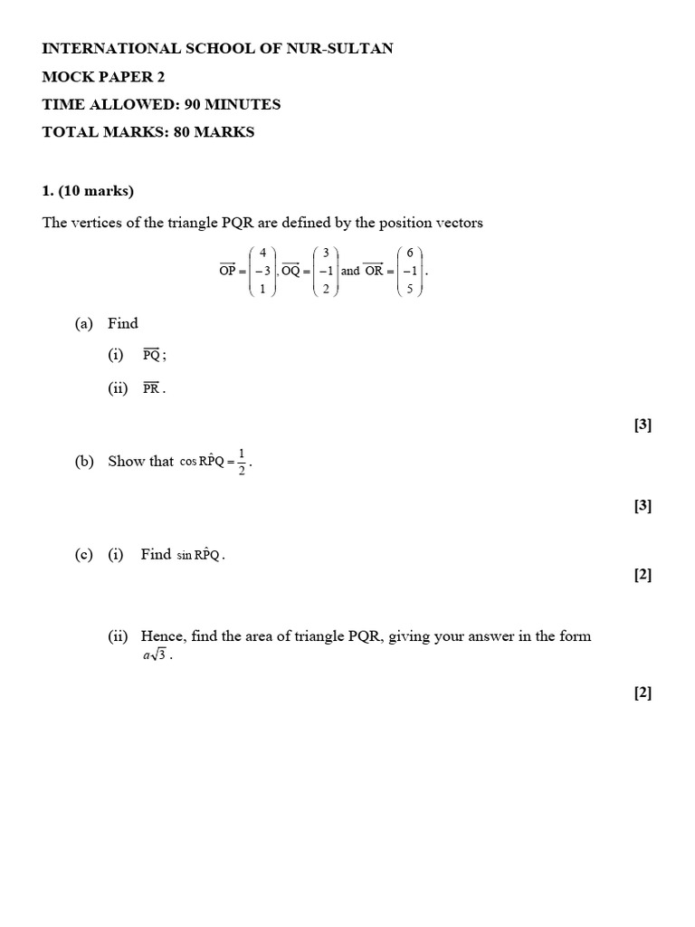 MOCK Final Paper 2 | PDF