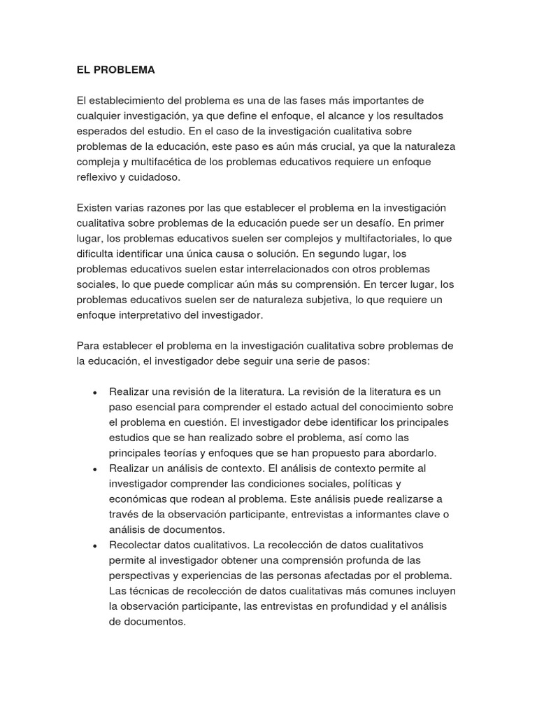 El Problema | PDF | Observación | Razonamiento inductivo