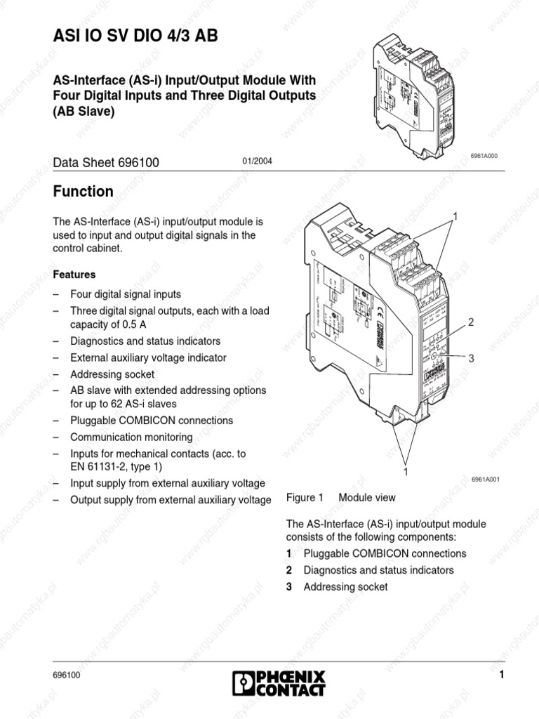 Asi Io SV Dio 43 Ab Phoenix Contact Manual | PDF | Power Supply ...