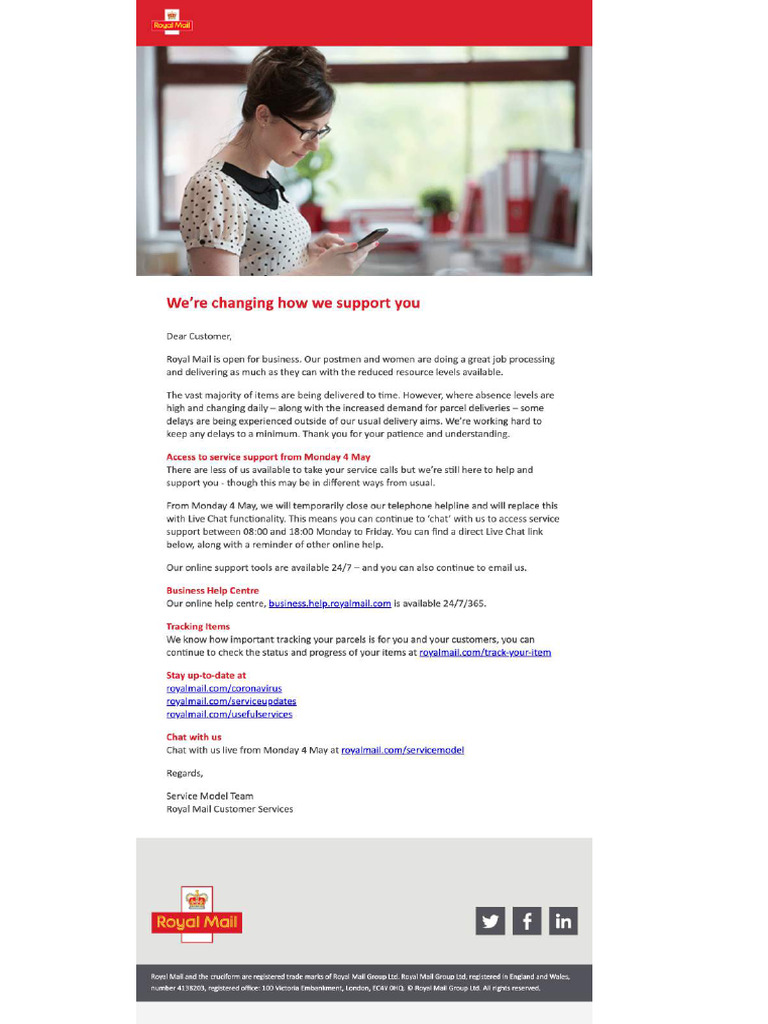 Royal Mail Notification | PDF