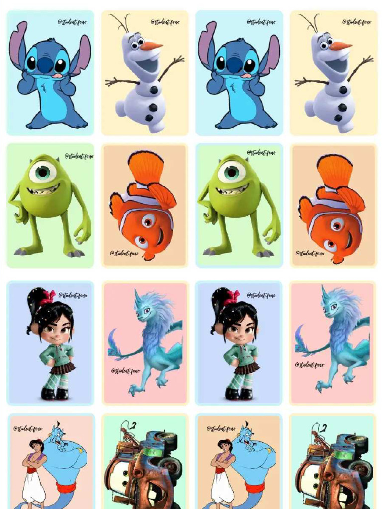PDF Laminas Juego de Memoria Disney - Compress | PDF