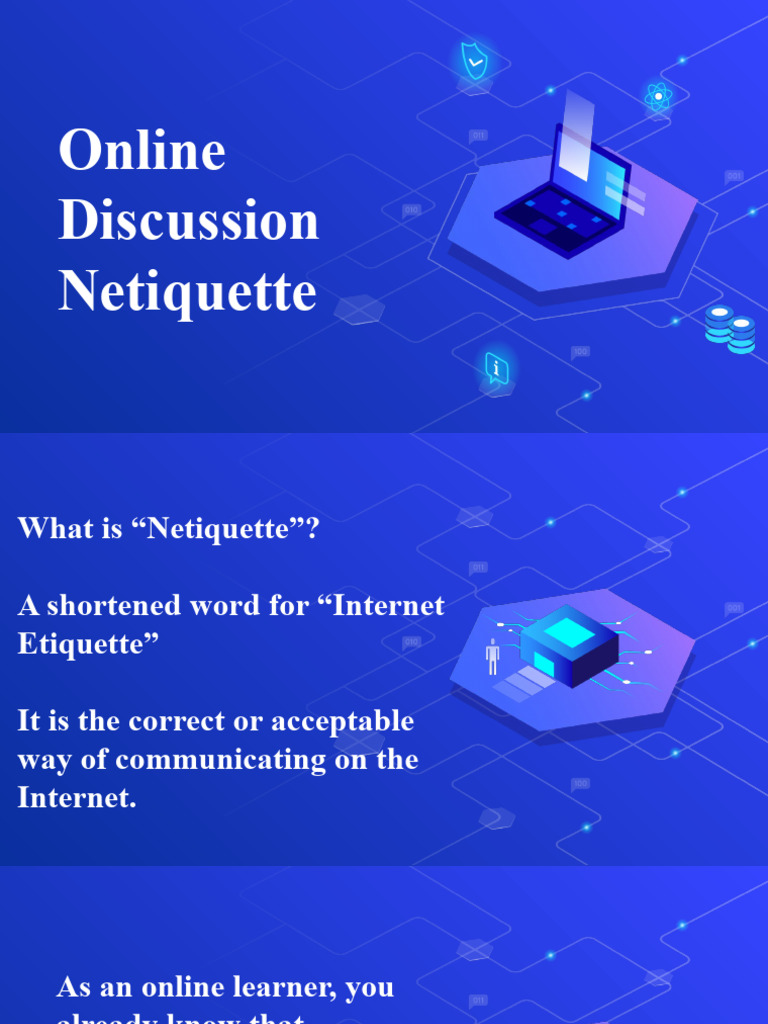 Comp 5 - Week 3 - Online Discussion Netiquette | PDF | Human Communication | Communication