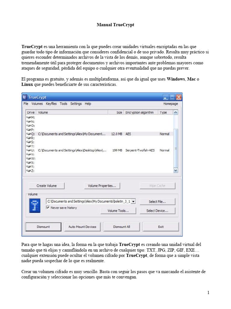 Manual TrueCrypt | PDF | Archivo de computadora | Contraseña