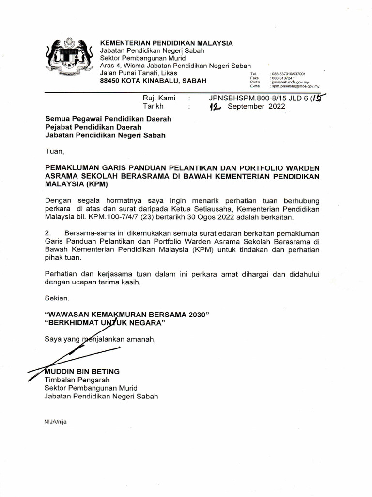 GARIS PANDUAN PELANTIKAN DAN PORTFOLIO WARDEN ASRAMA | PDF GARIS PANDUAN PELANTIKAN DAN PORTFOLIO WARDEN ASRAMA | PDF