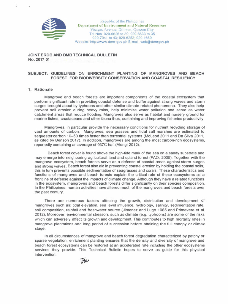 Joint Erdb and BMB Technical Bulletin Updated | PDF | Mangrove | Beach