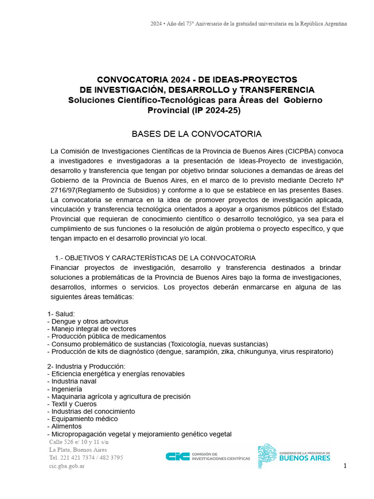 IDEAS PROYECTOS Bases 2024 1 | PDF | Negocios