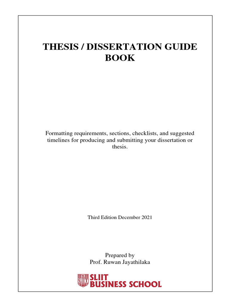 Dissertation Guide Book - Third Edition | PDF | Thesis | Methodology