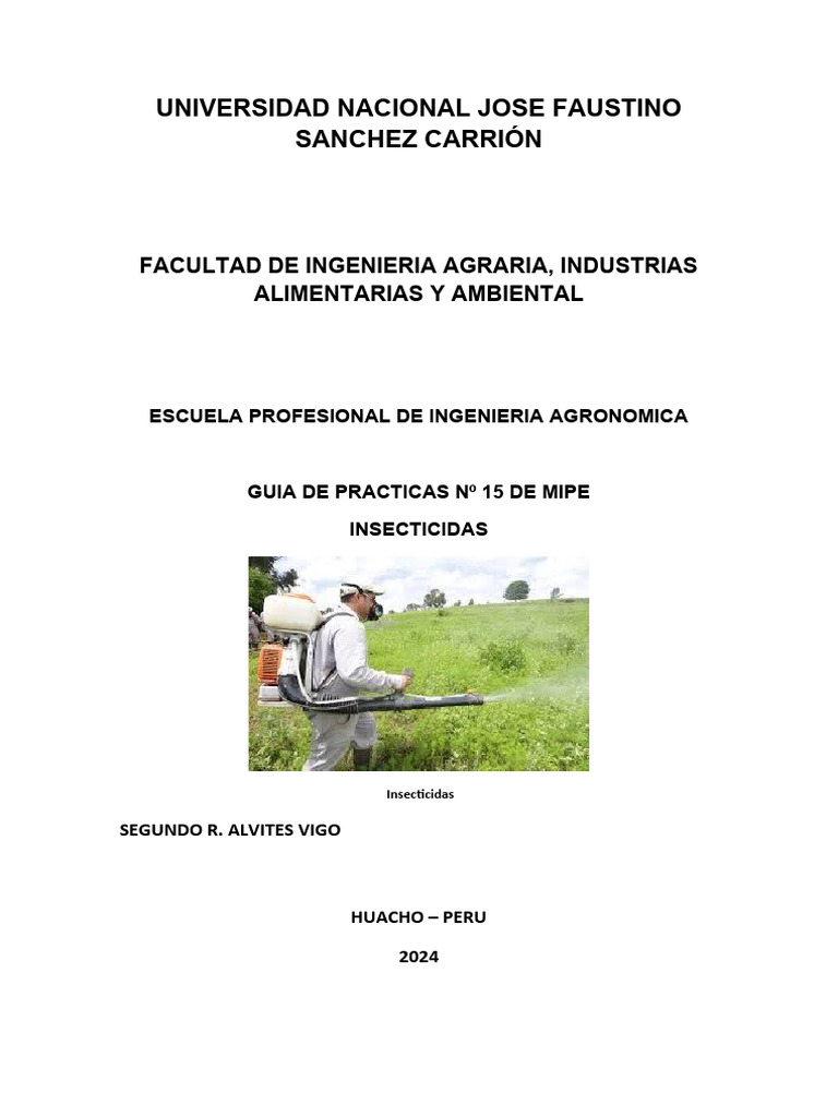 Practica de Mip 15. - Control Quimico | PDF | Insecticida | Ddt