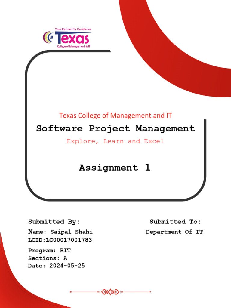 SPM Assignment 1 - 1718180111741 | PDF | Project Management | Risk Management