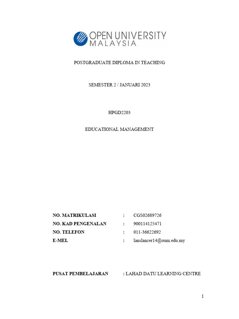 Assignment Template - Eng & BM - Jan 2023 | PDF