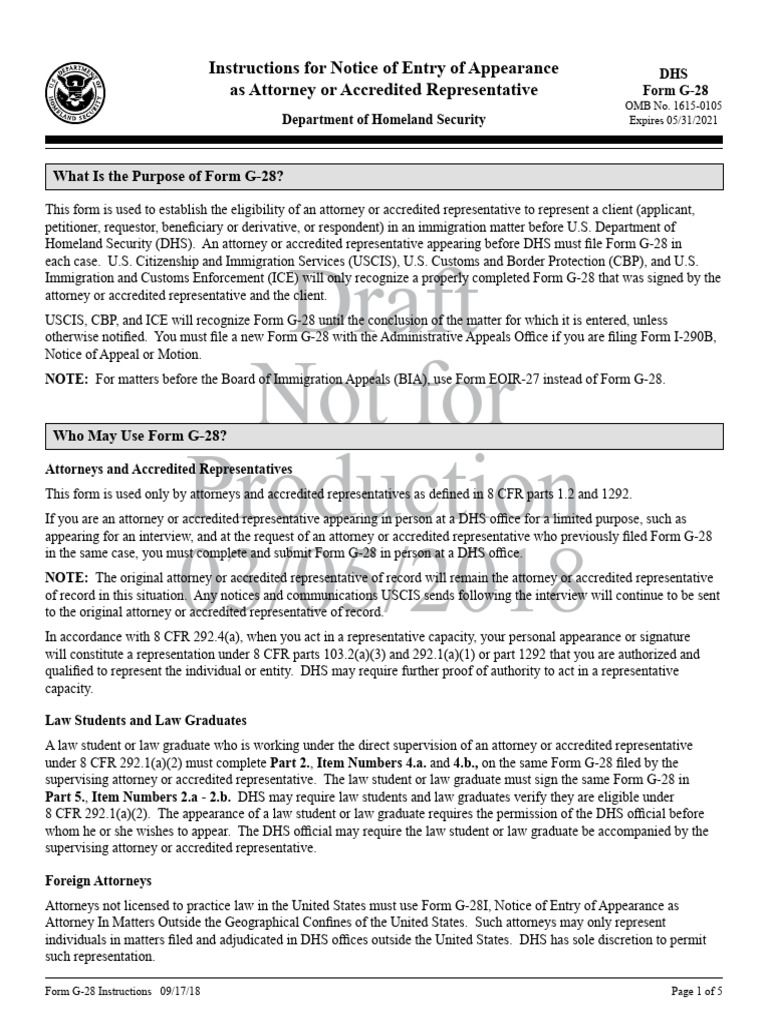 Notice of Entry of Appearance As Attorney or Accredited Representative ...