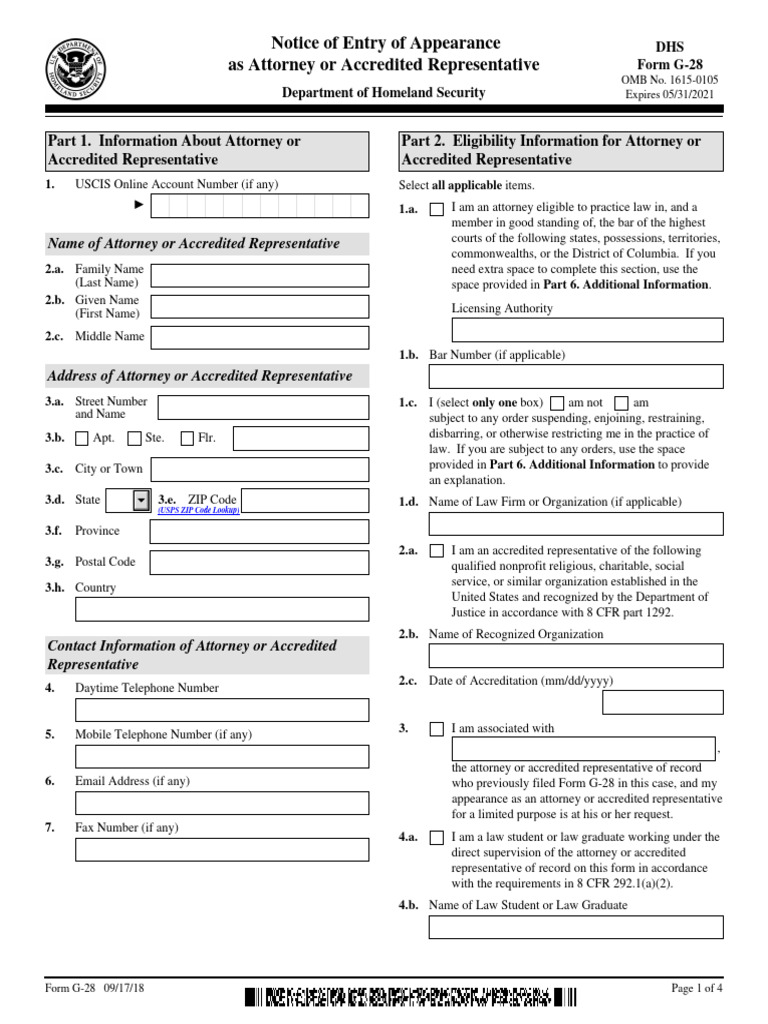 Entry of Appearance as Attorney or Accredited Representative | PDF ...