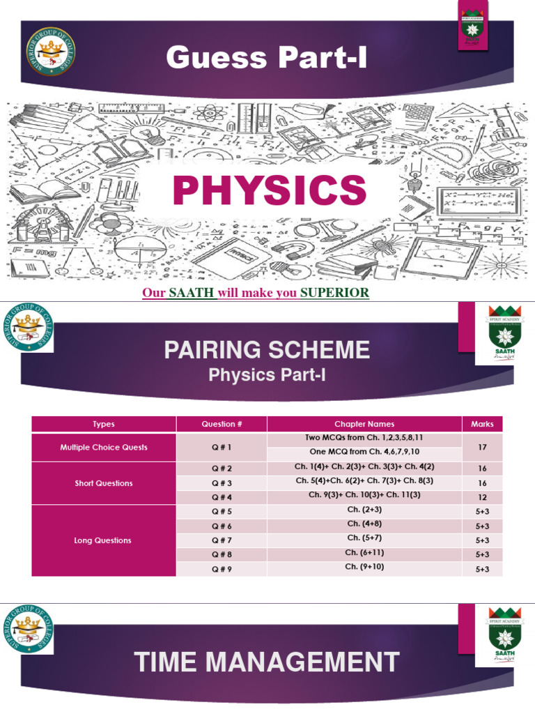 Physics-I Guess Booklet | PDF | Euclidean Vector | Diffraction