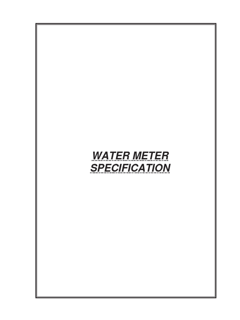 Water Meter Specification | PDF | Pipe (Fluid Conveyance) | Employment