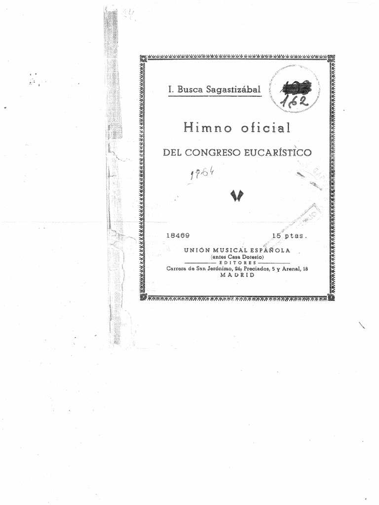 Himno Oficial Del Congreso Eucaristico Himno I Busca Sagastizabal | PDF