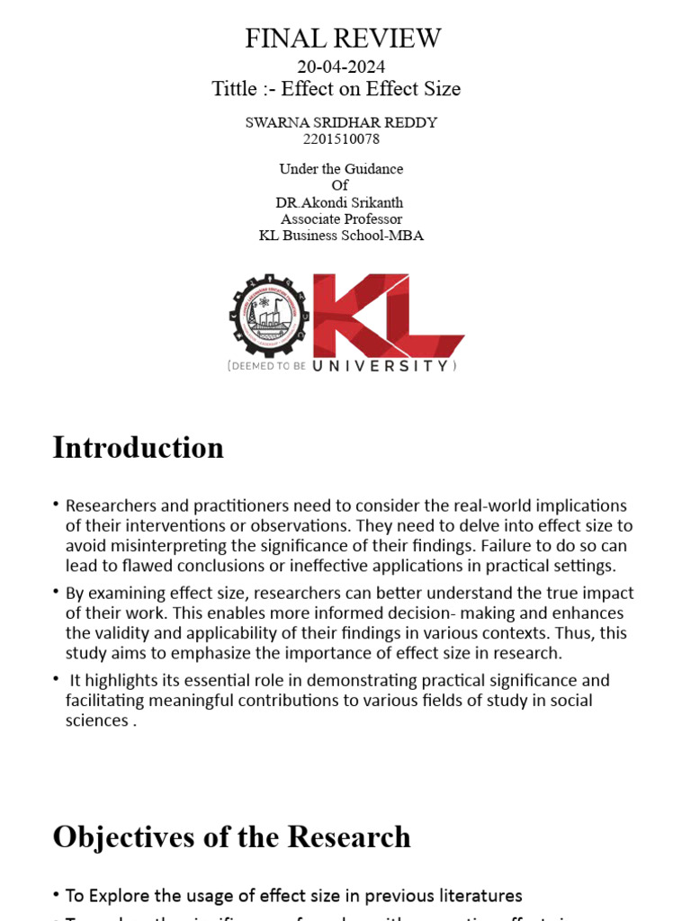 MRP Final Review | PDF | Effect Size | Statistical Significance
