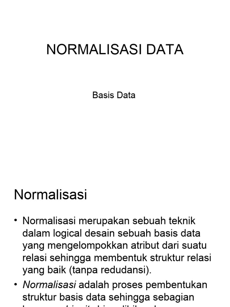 Bab 8 - NORMALISASI DATA | PDF | Komputer