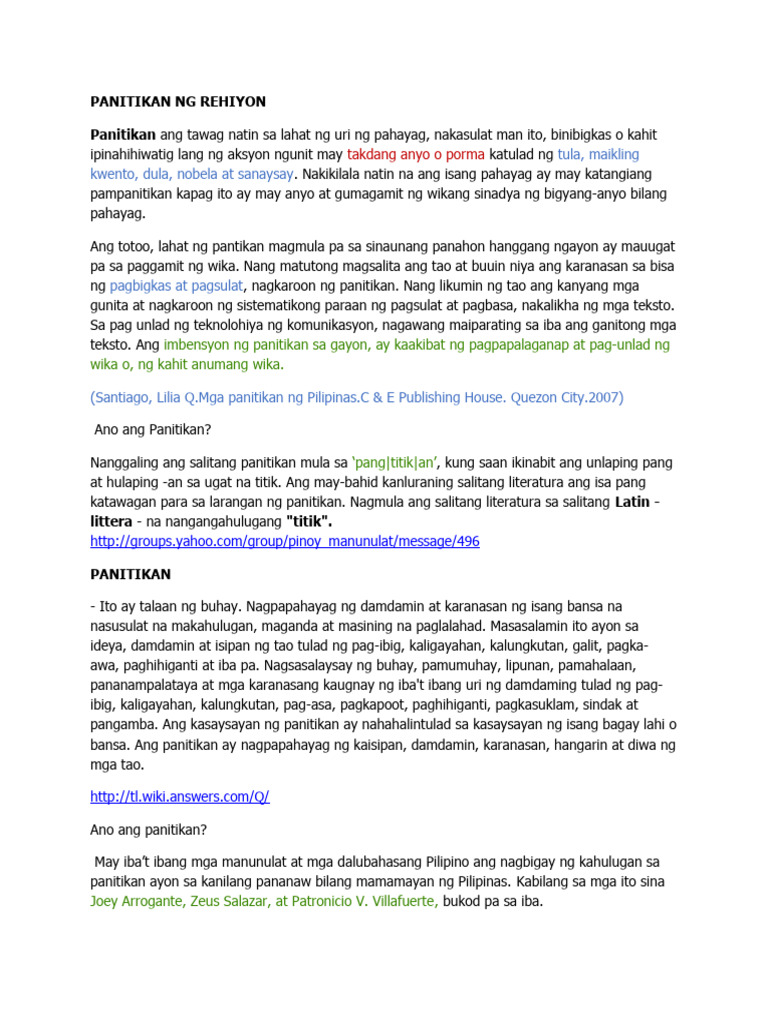Panitikan NG Rehiyon | PDF