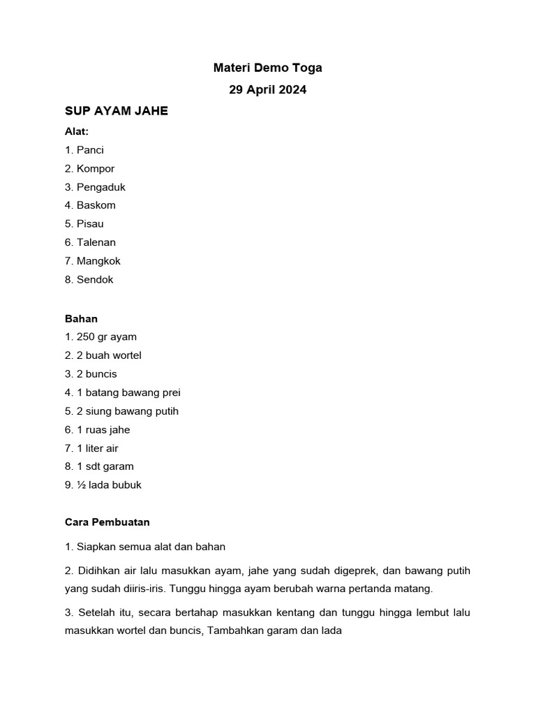 Materi Demo Toga 2024 | PDF