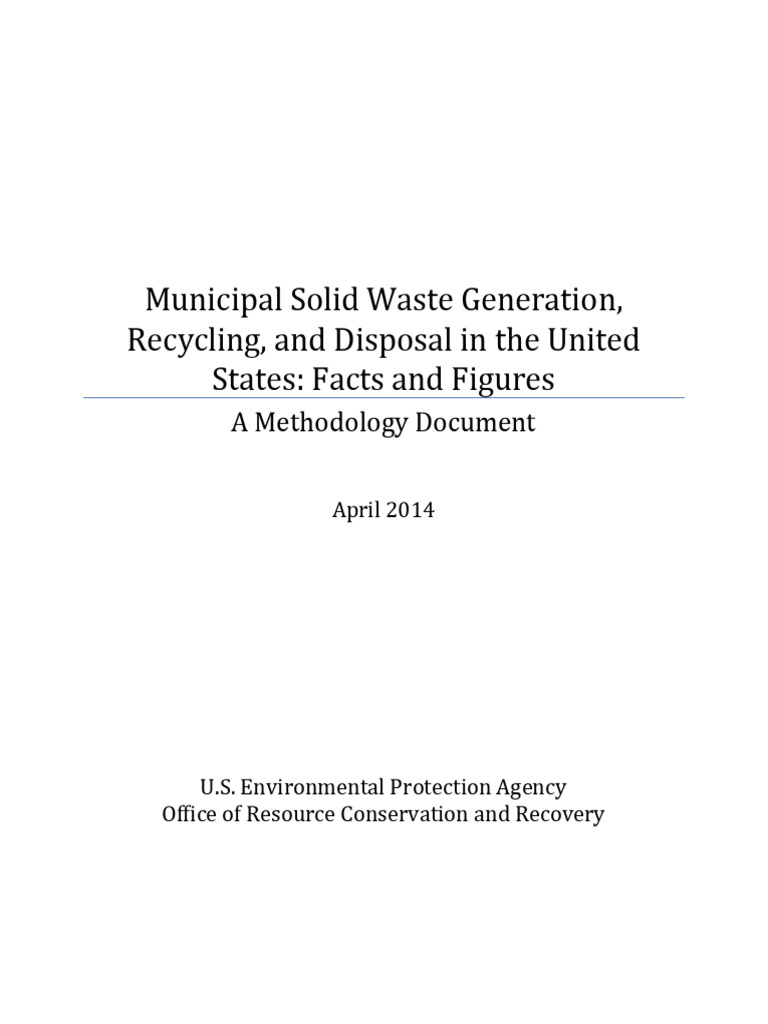 Methodolgy Document For Selected Municipal Solid Waste Products | PDF ...