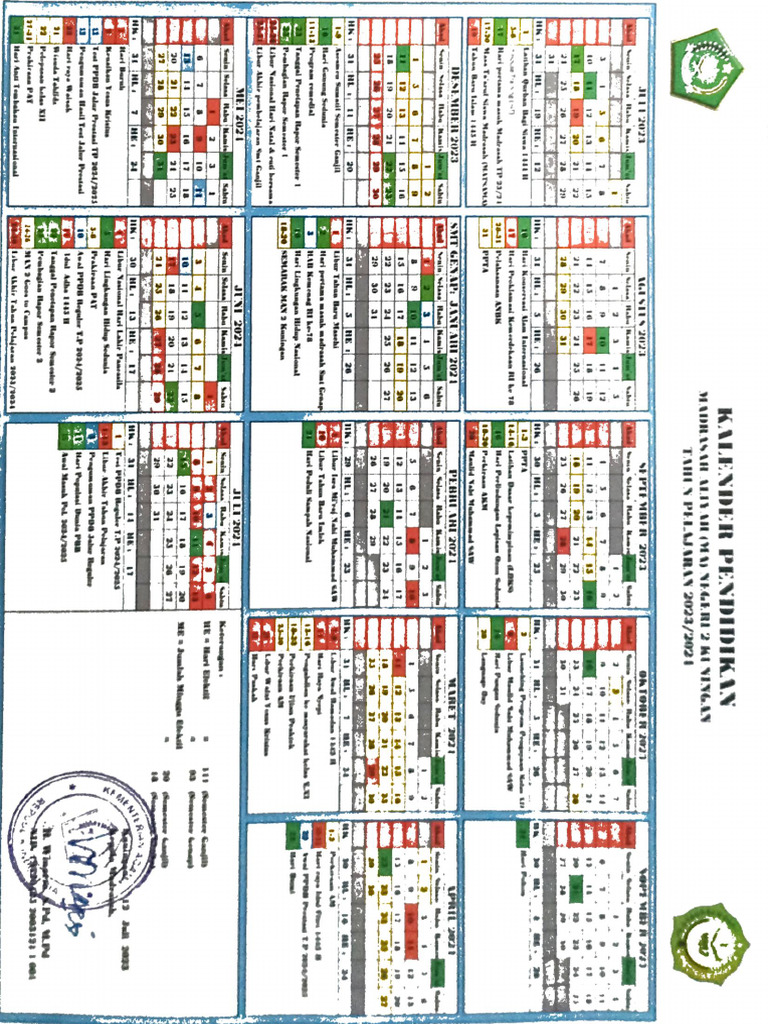 Kaldik MAN 2 Kuningan Tahun Pelajaran 2023-2024 | PDF